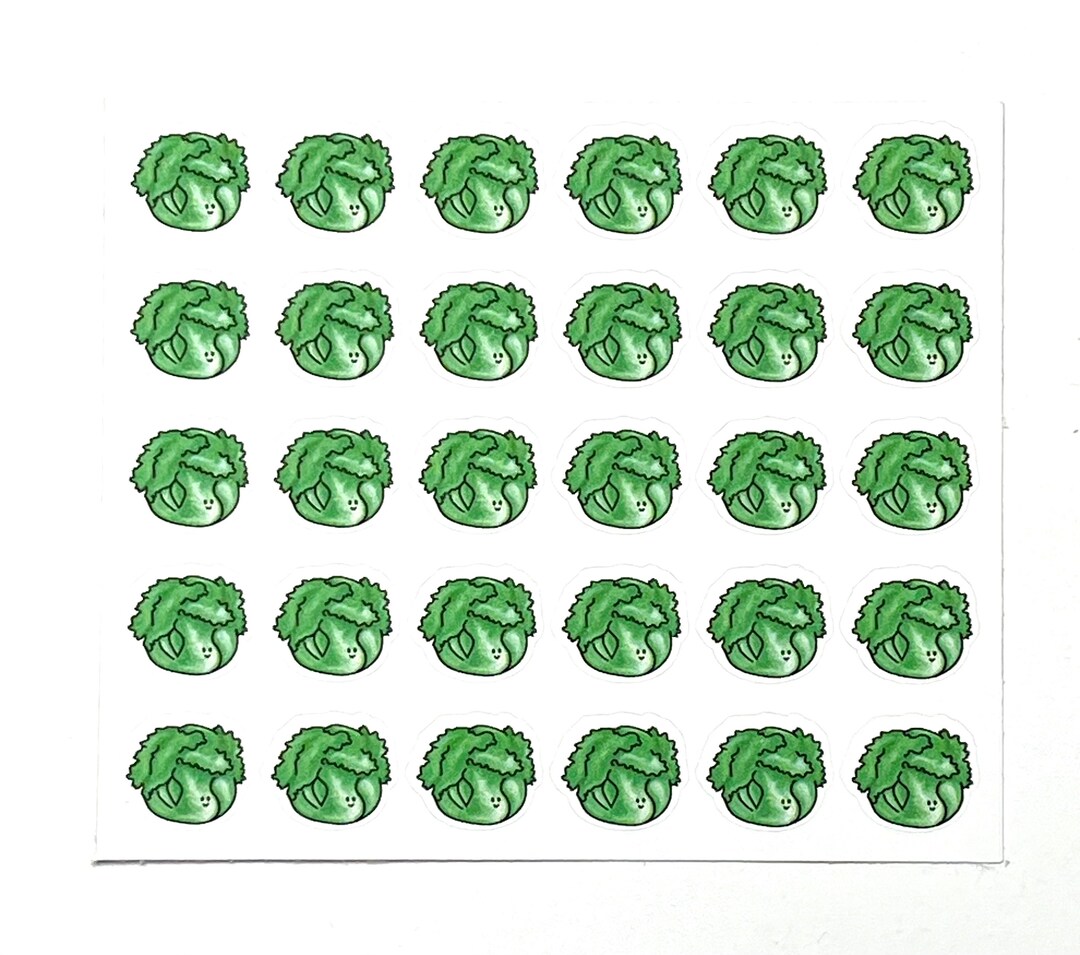 Cute Lettuce Planner Stickers - Set of 30 Mini Paper Stickers - Etsy