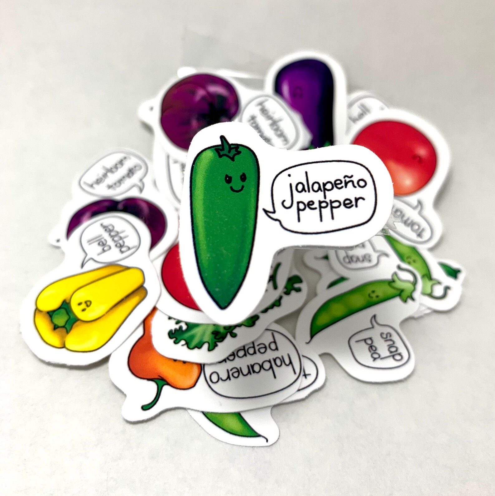 Cute Jalapeno Pepper Stickers Set of 2 Happy Garden Vegetable - Etsy UK