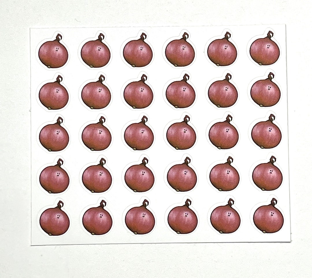 Cute Red Onion Planner Stickers - Set of 30 Mini Paper Stickers - Etsy