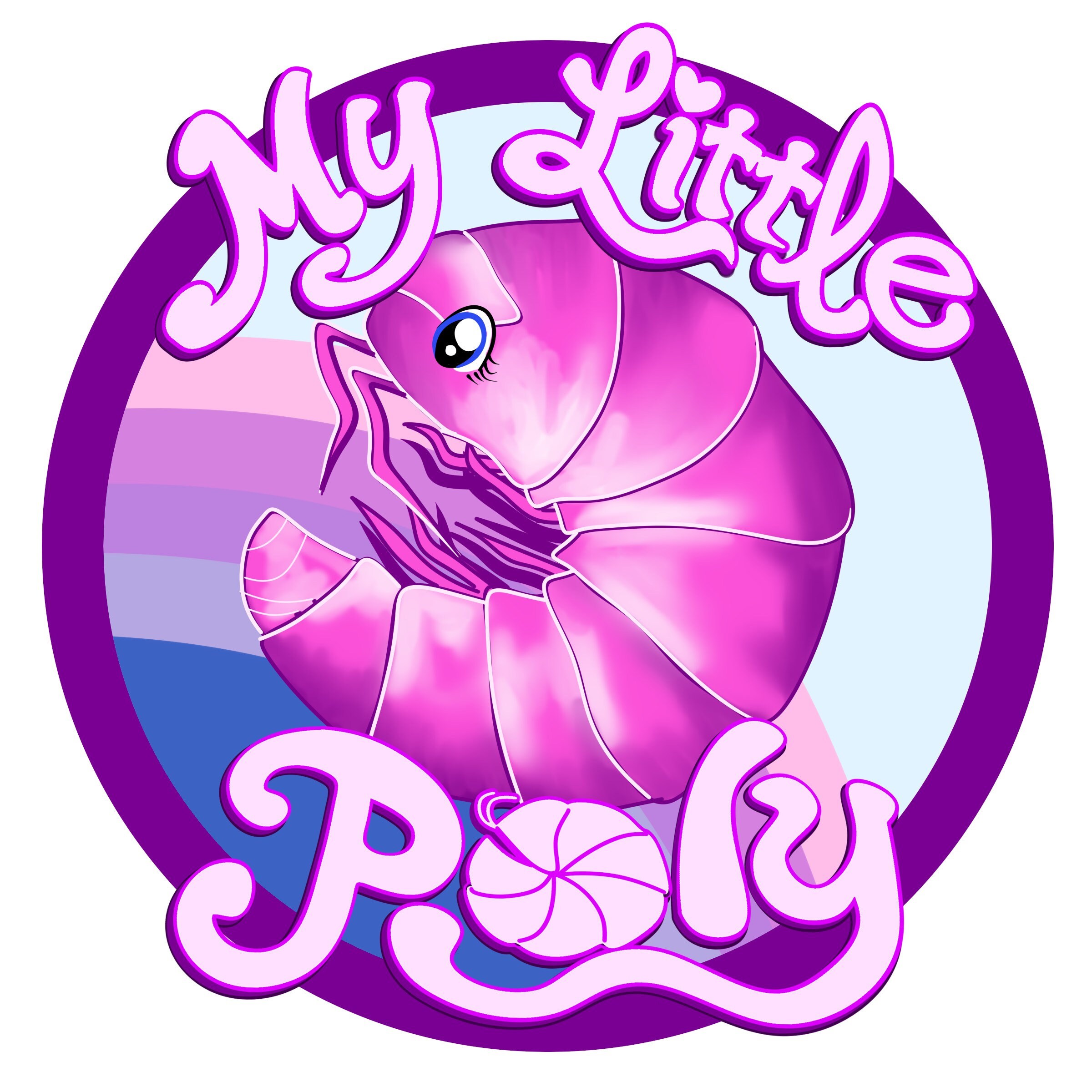 My Little Poly Sticker Cute Pink Isopod Pillbug Roly Poly - Etsy