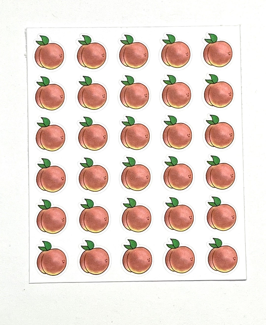 Cute Peach Planner Stickers - Set of 30 Mini Paper Stickers - Etsy