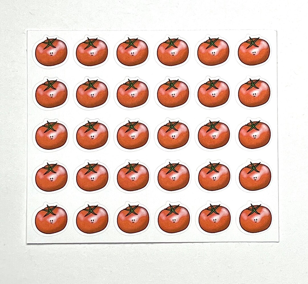 Cute Tomatoes Planner Stickers - Set of 30 Mini Paper Stickers - Etsy