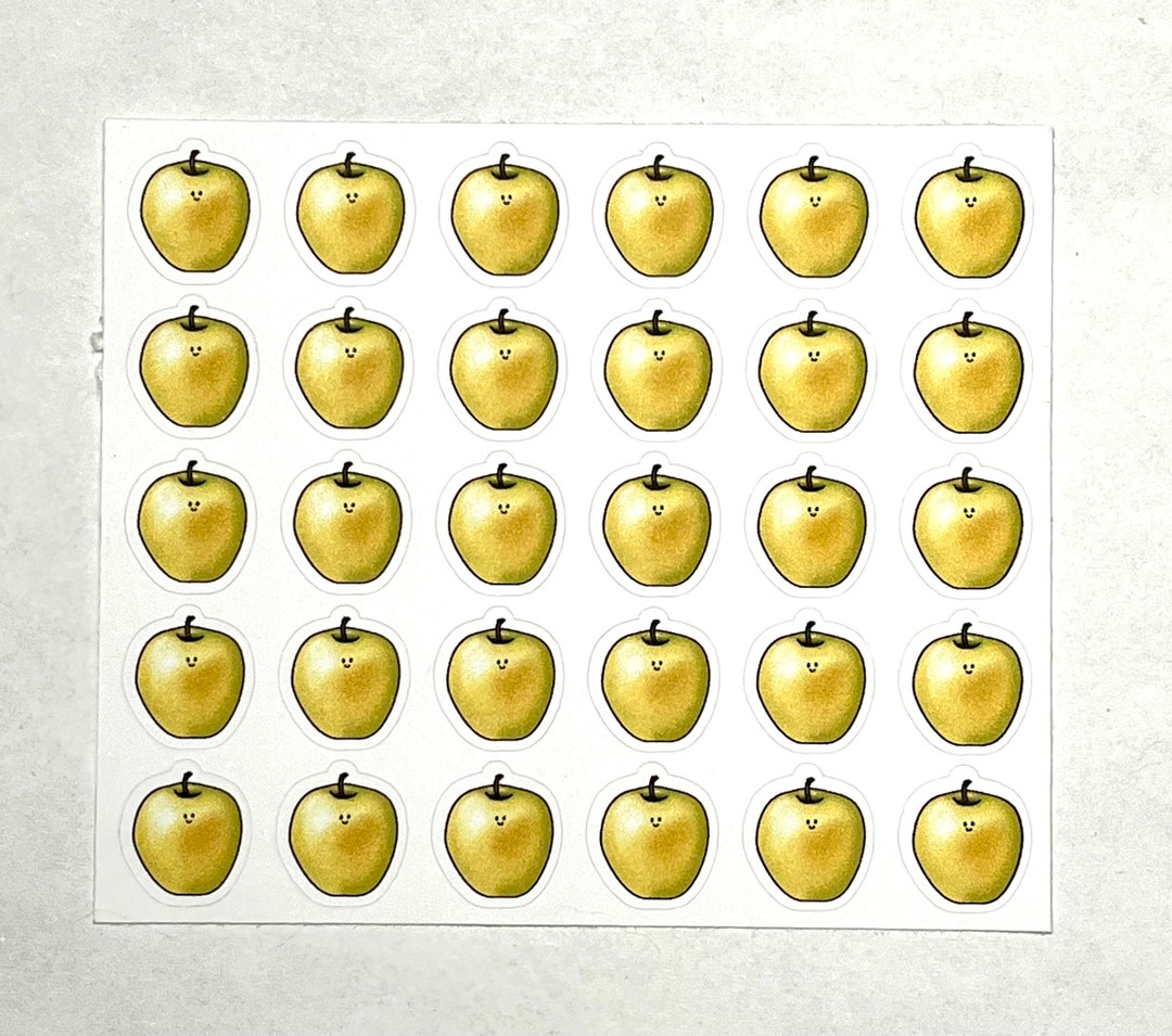 Cute Golden Delicious Apple Planner Stickers - Set of 30 Mini Paper ...