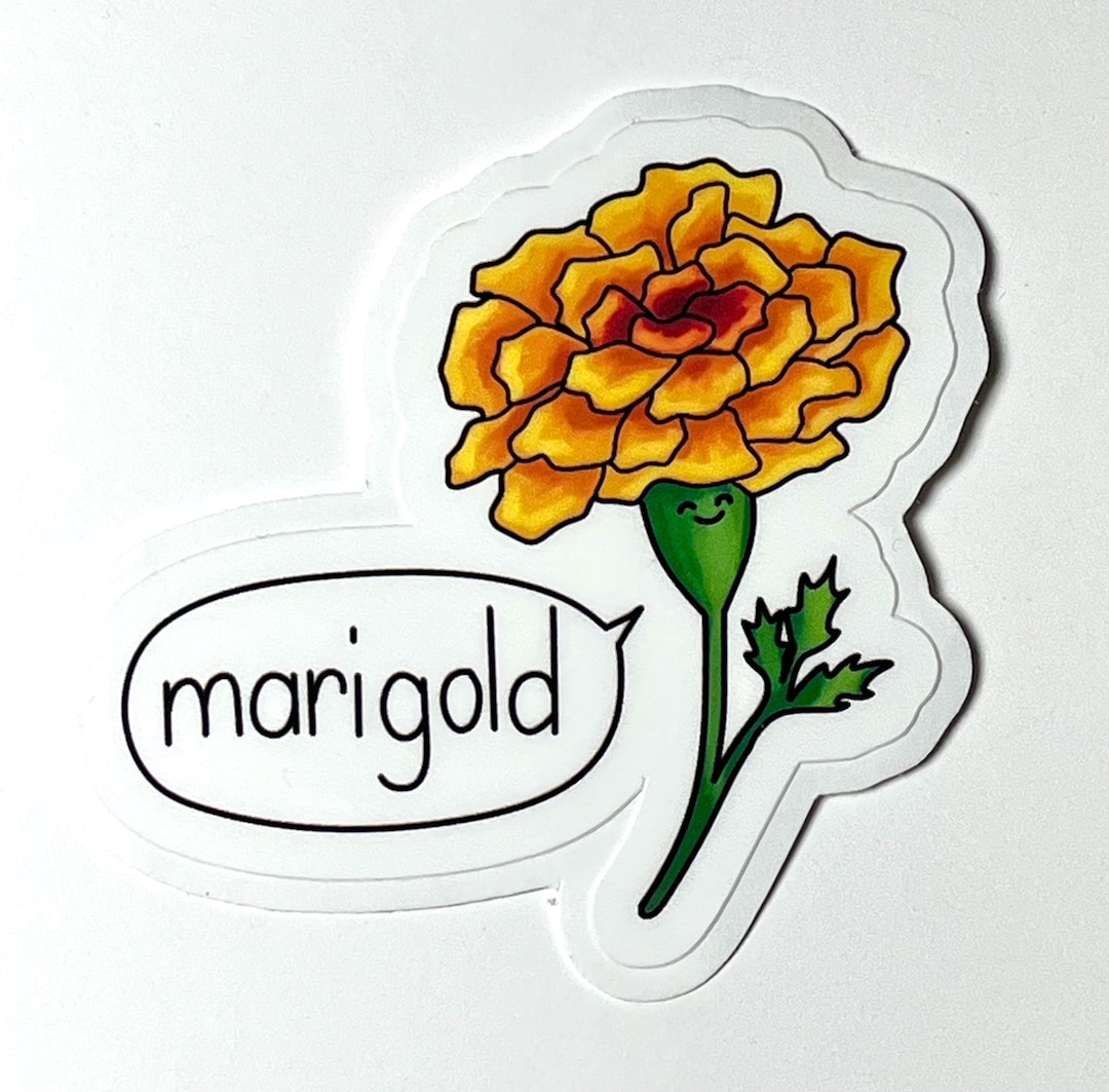 Cute Marigold Vinyl Sticker - Etsy