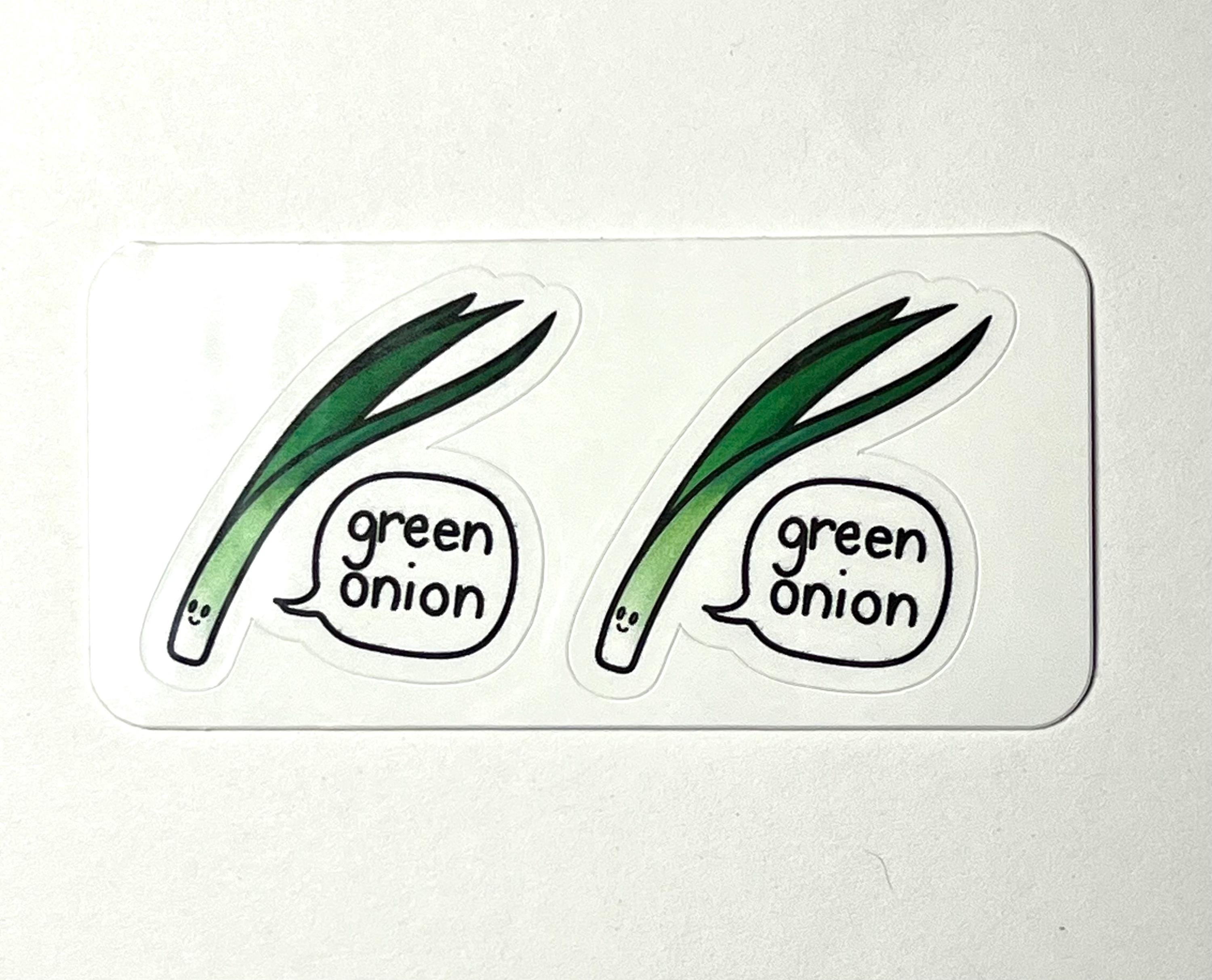 Cute Green Onion Vinyl Stickers - Etsy