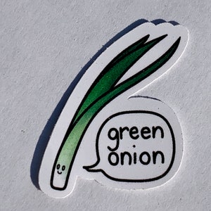 Cute Green Onion Vinyl Stickers - Etsy