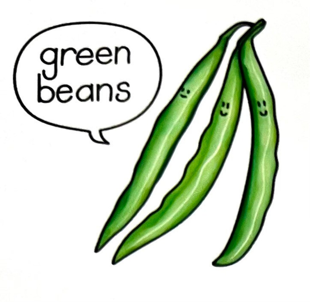 Cute Green Beans Vinyl Stickers - Etsy