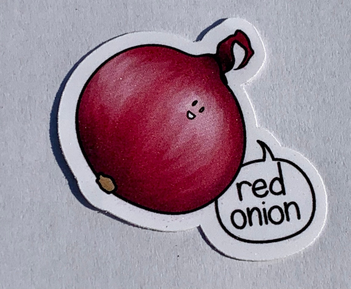 Cute Red Onion Vinyl Stickers - Etsy