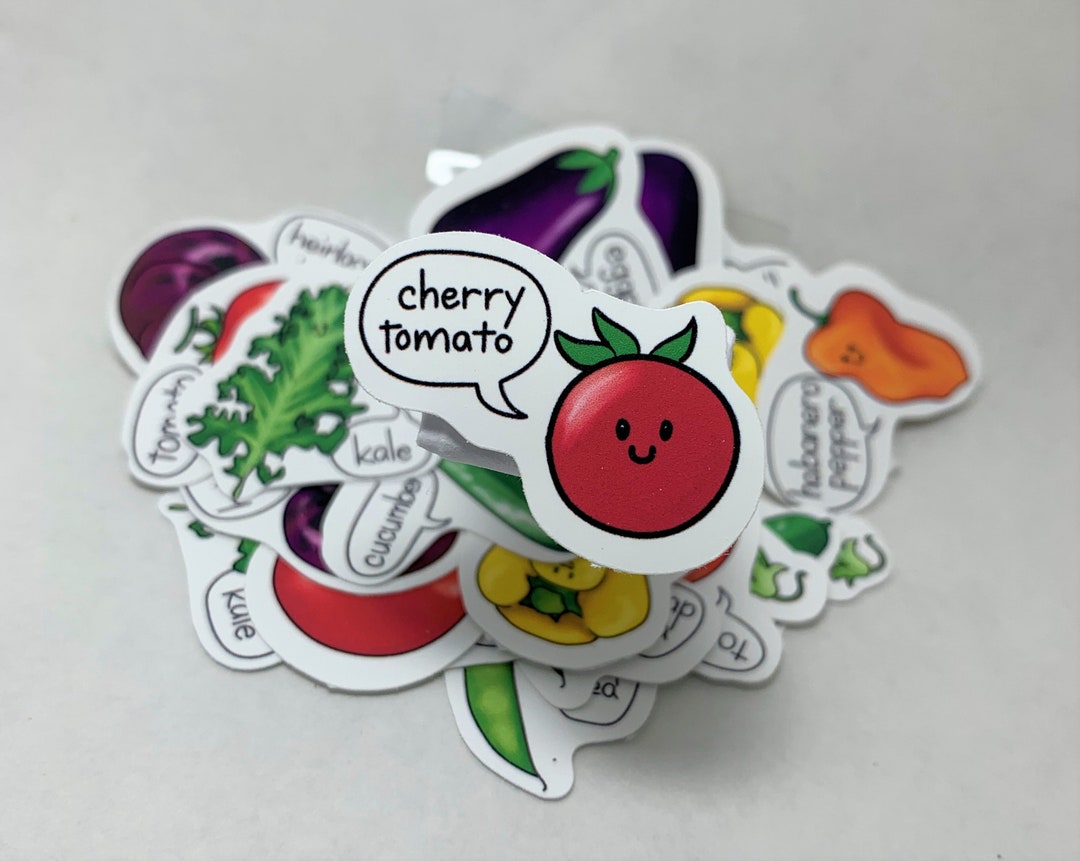 Cute Cherry Tomato Vinyl Stickers - Etsy