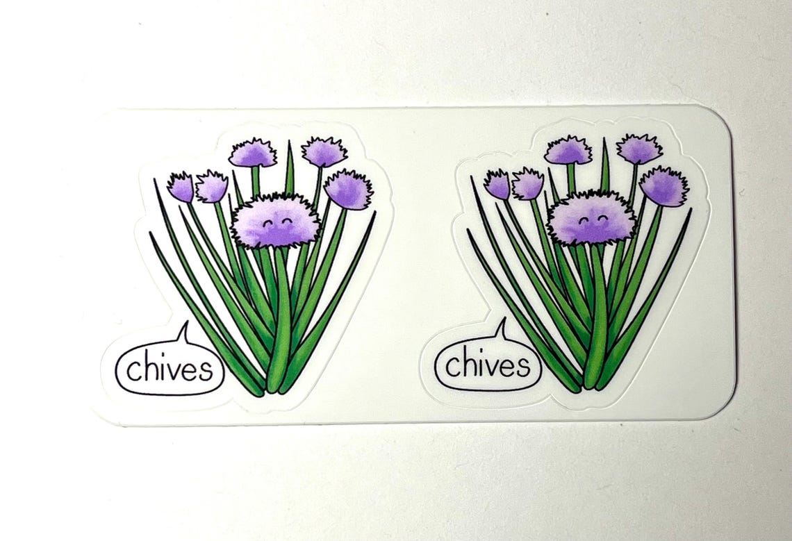 Cute Chives Stickers - Set of 2 Vinyl Stickers - Etsy