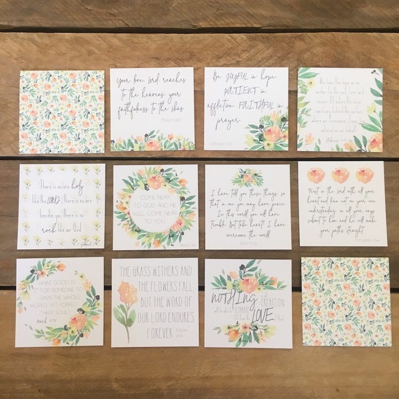 DIGITAL DOWNLOAD | PRINTABLE | Bible Verse Card Set | Memory Verses ...