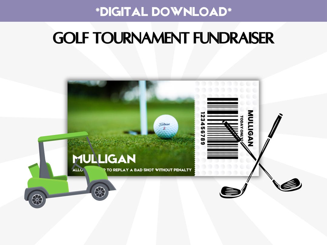 Mulligan Ticket, Mulligan Golf Ticket, Mulligan Template, Golf ...
