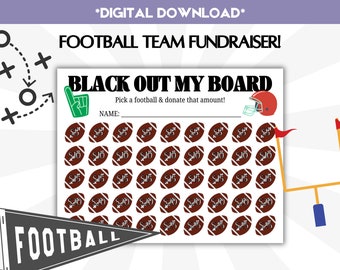 Black Out My Board Football Fundraiser Template *INSTANT DOWNLOAD* - Etsy