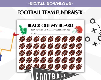 Black Out My Board Football Fundraiser Template *INSTANT DOWNLOAD* - Etsy