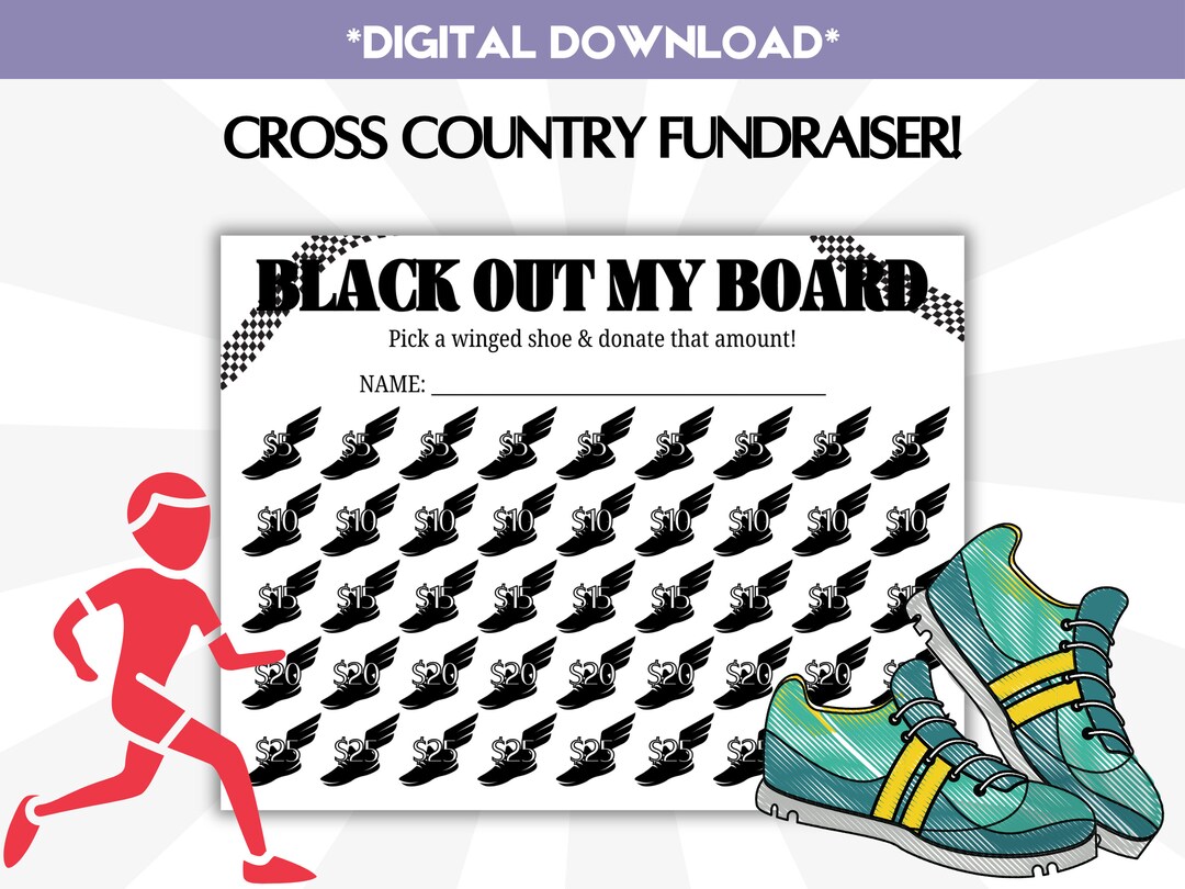 Cross Country Team Fundraiser Black Out My Board 2 School Sports Clear ...