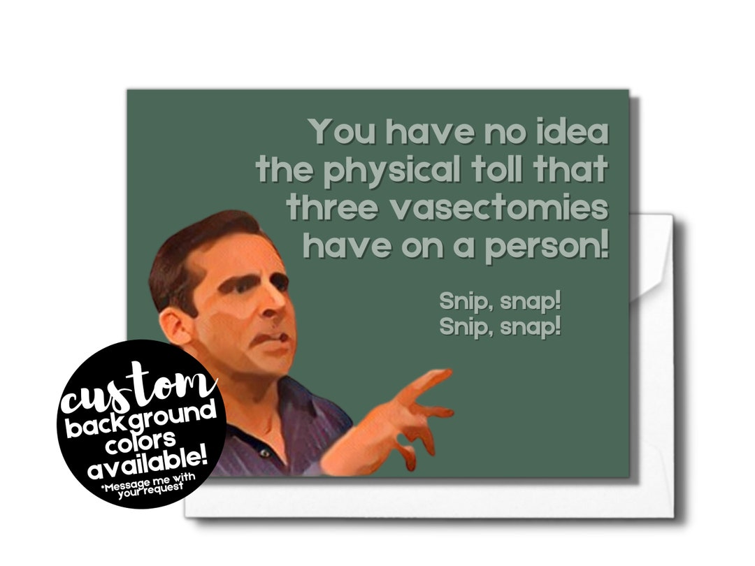 Vasectomy Card Michael Scott the Office Get Well Soon Card - Etsy