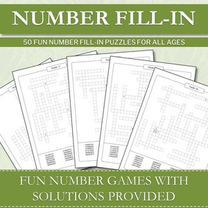 Mid-level Mastery: 50 Number Fill Puzzles With Starter Clues | Instant ...