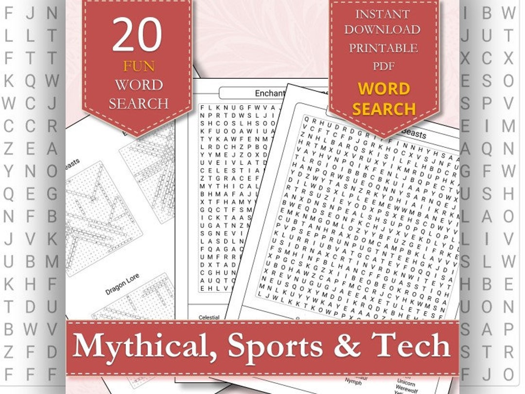 Eclectic Word Search Collection for Women | Mythical, Sports, & Tech ...