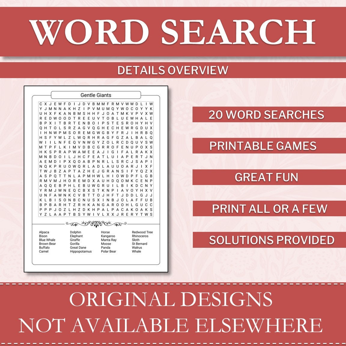Dinosaur Word Search Puzzle: Natural History Fun (printable PDF) - Etsy