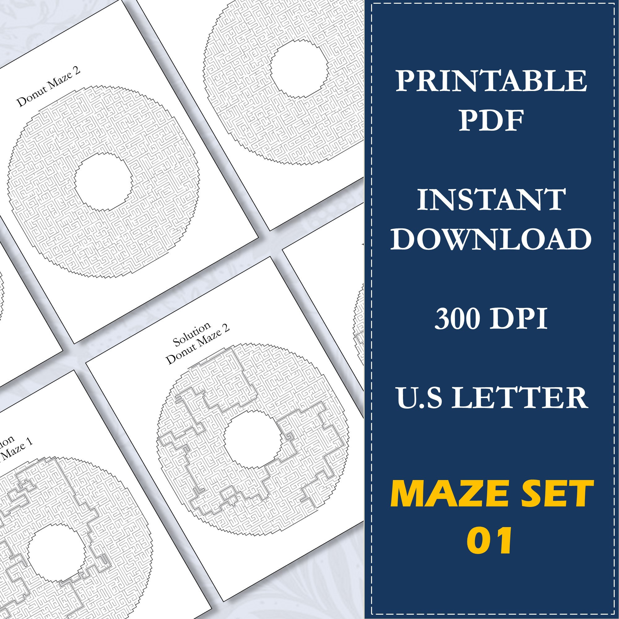 Printable Mazes | 25 Hard Donut Shaped Mazes | Suitable for Clever Kids ...