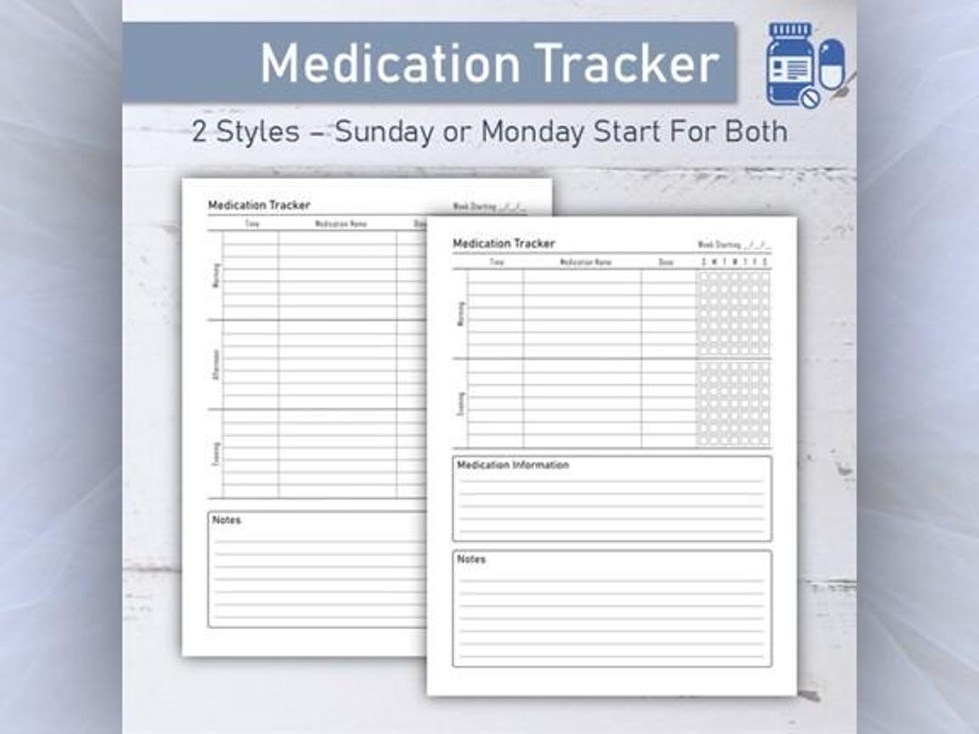A4 Medication Log Printable, 7-day Medicine Tracker, Simple Schedule ...