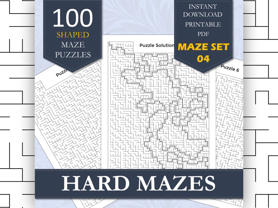 100 HARD Mazes for Adults - Extreme Difficulty, Volume 4 | Logic ...