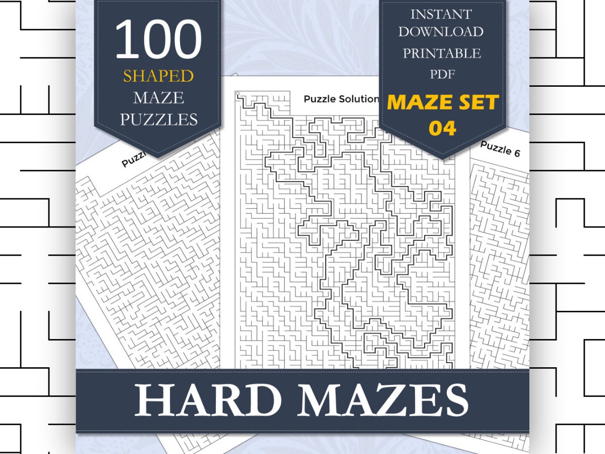 100 HARD Mazes for Adults - Extreme Difficulty, Volume 4 | Logic ...