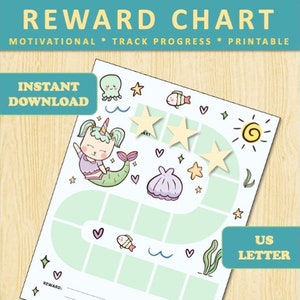 Ocean Printable Reward Chart for Kids Cute Seal-life Achievement Goal ...