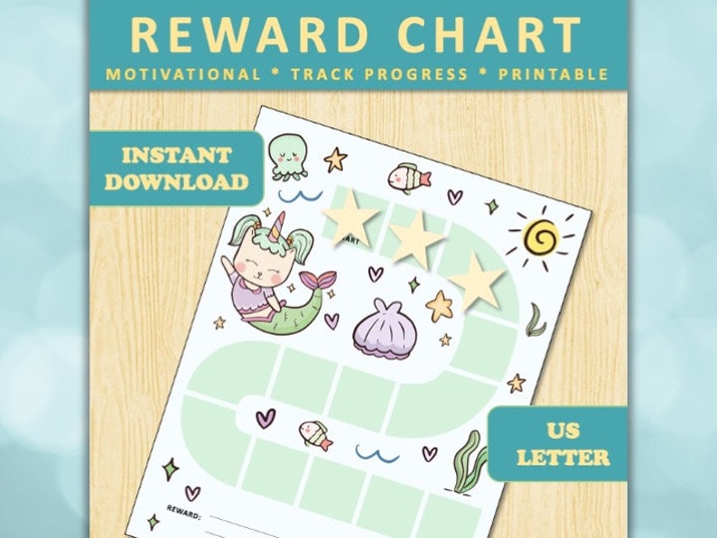 Ocean Printable Reward Chart for Kids Cute Seal-life Achievement Goal ...