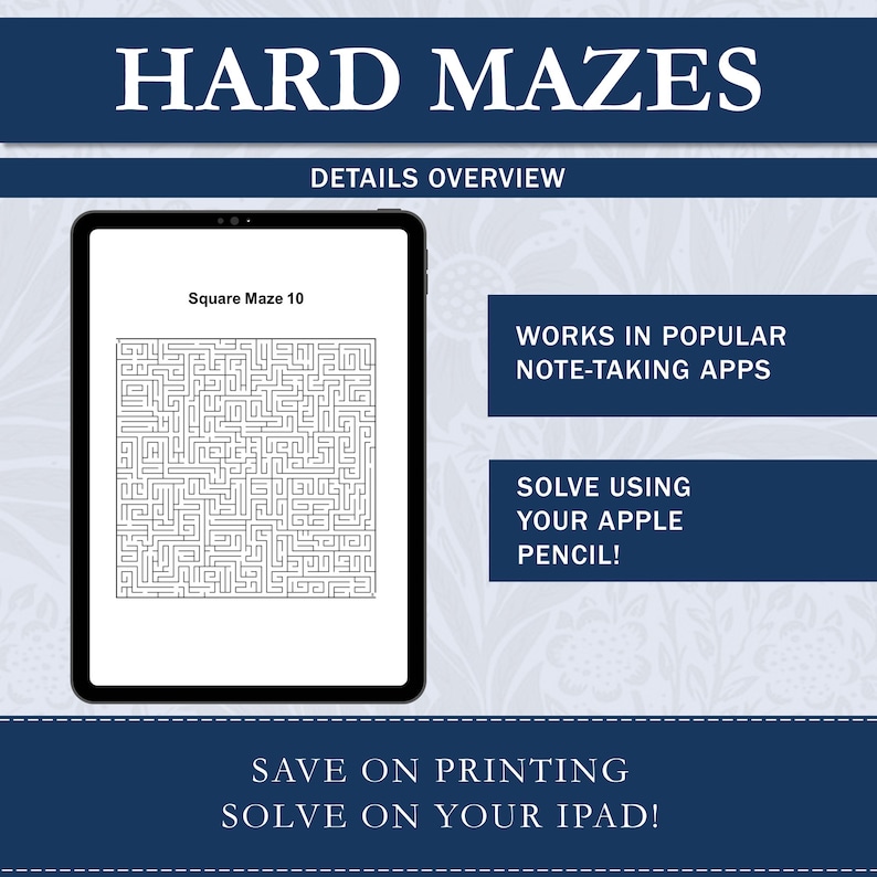 50 Square Hard Mazes for Adults Printable Mazes VOLUME 01 Maze PDF - Etsy