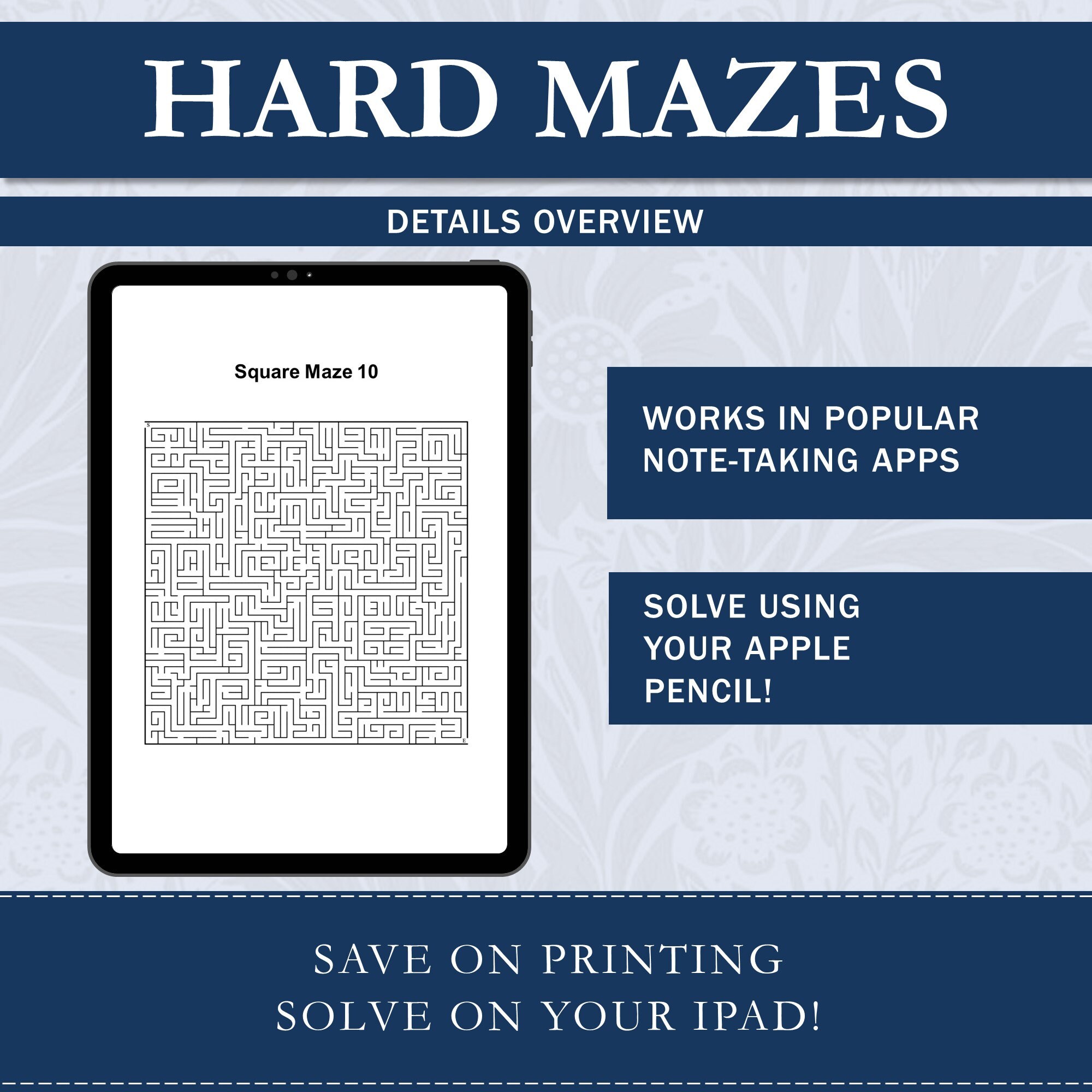50 Square Hard Mazes for Adults Printable Mazes VOLUME 01 Maze PDF - Etsy