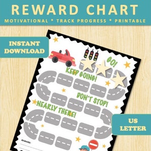 Boys RACING Themed Printable Reward Chart for Kids | Fun Race Track ...
