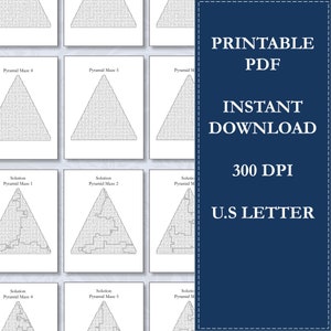 Printable Mazes | 25 Hard Pyramid Shaped Mazes | Suitable for Clever ...