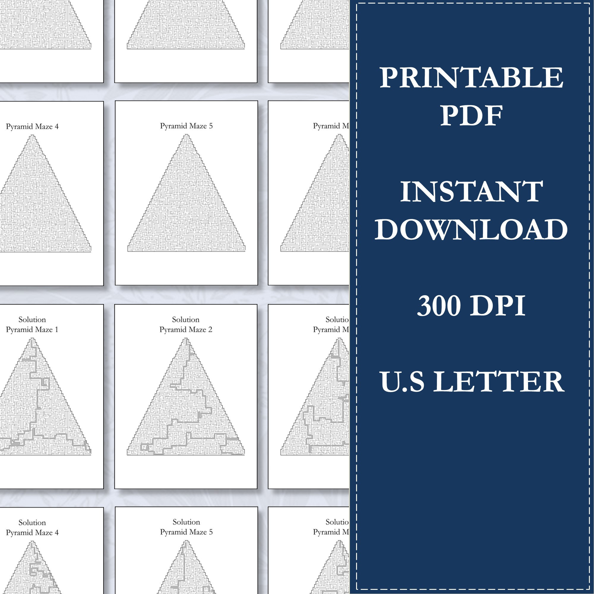 Printable Mazes | 25 Hard Pyramid Shaped Mazes | Suitable for Clever ...