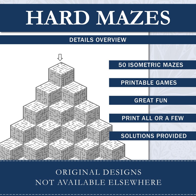Printable Mazes | 50 Hard Isometric Shaped Mazes | 3D Isometric Mazes ...