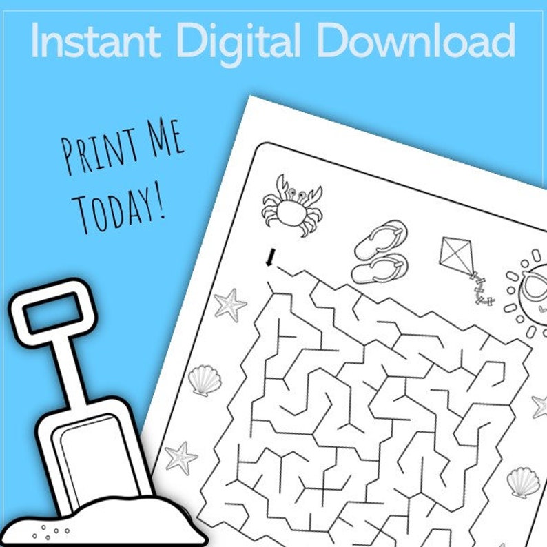 Maze Activities for Kids | 40 Printable Summer Beach Mazes for Kids ...