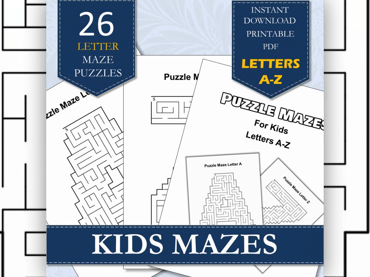 Kids Letter Mazes, Easy A-Z for Kids | Printable Alphabet Maze | Maze ...