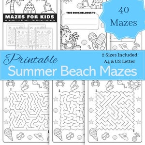 Maze Activities for Kids | 40 Printable Summer Beach Mazes for Kids ...