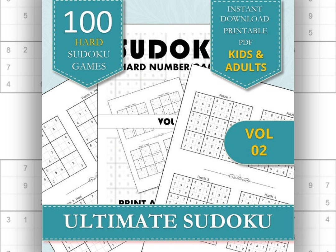 Challenging Sudoku Set | 100 Puzzles for Brain Health | Printable PDF ...