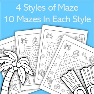 Maze Activities for Kids | 40 Printable Summer Beach Mazes for Kids ...