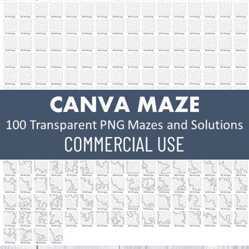 Canva Maze, 100 Transparent PNG Mazes and Solution Images, Commercial ...