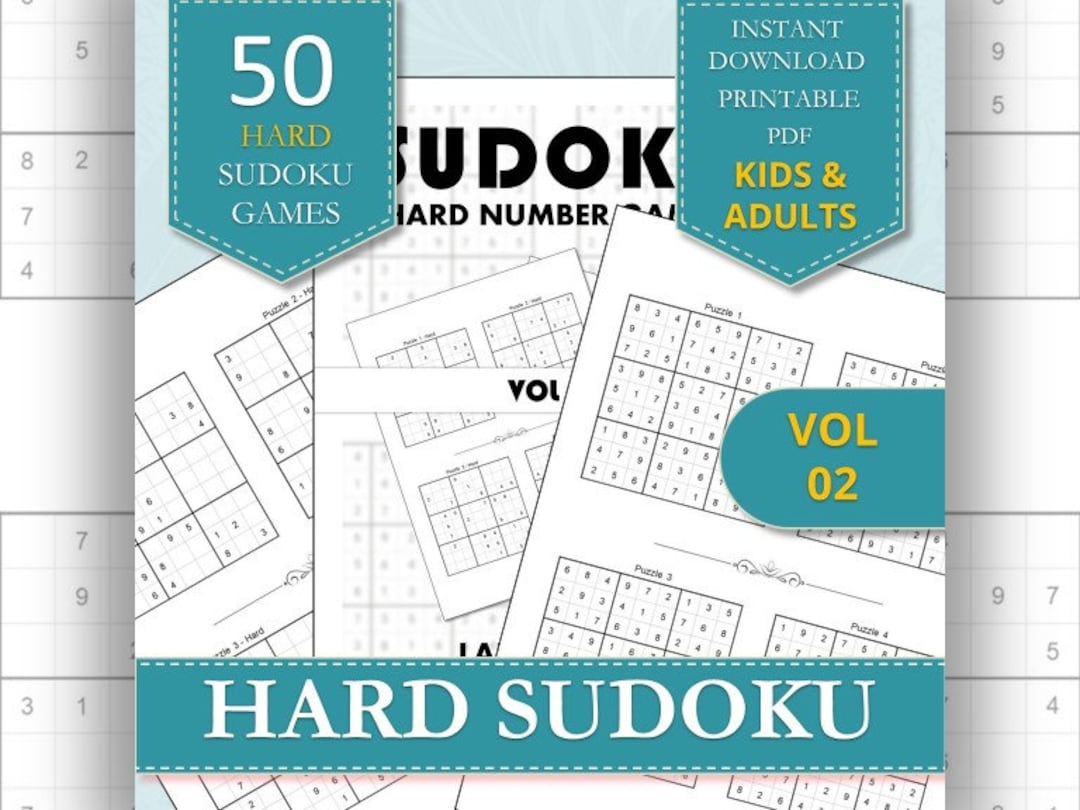 Sudoku Puzzles for Seniors | 50 Hard Sudoku Games | Printable PDF ...