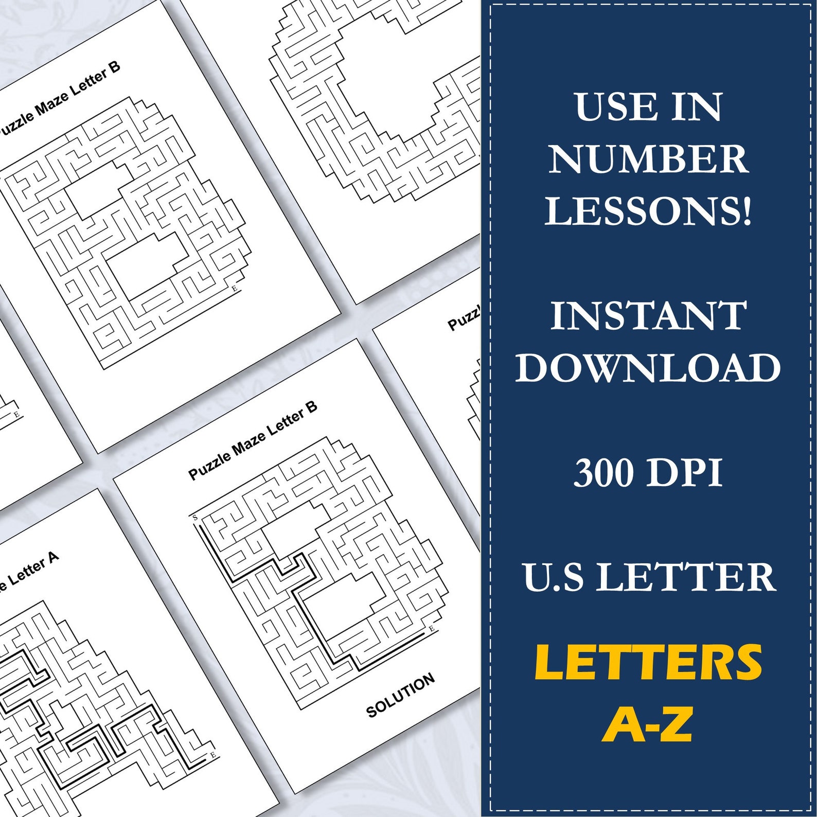 Kids Letter Mazes, Easy A-Z for Kids | Printable Alphabet Maze | Maze ...