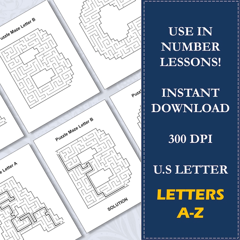 Kids Letter Mazes, Easy A-Z for Kids | Printable Alphabet Maze | Maze ...