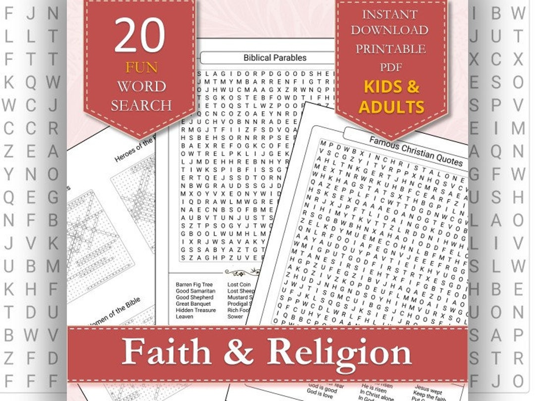 Faith and Religion Word Searches | Engaging Puzzles for All Ages ...