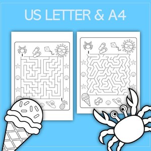 Maze Activities for Kids | 40 Printable Summer Beach Mazes for Kids ...