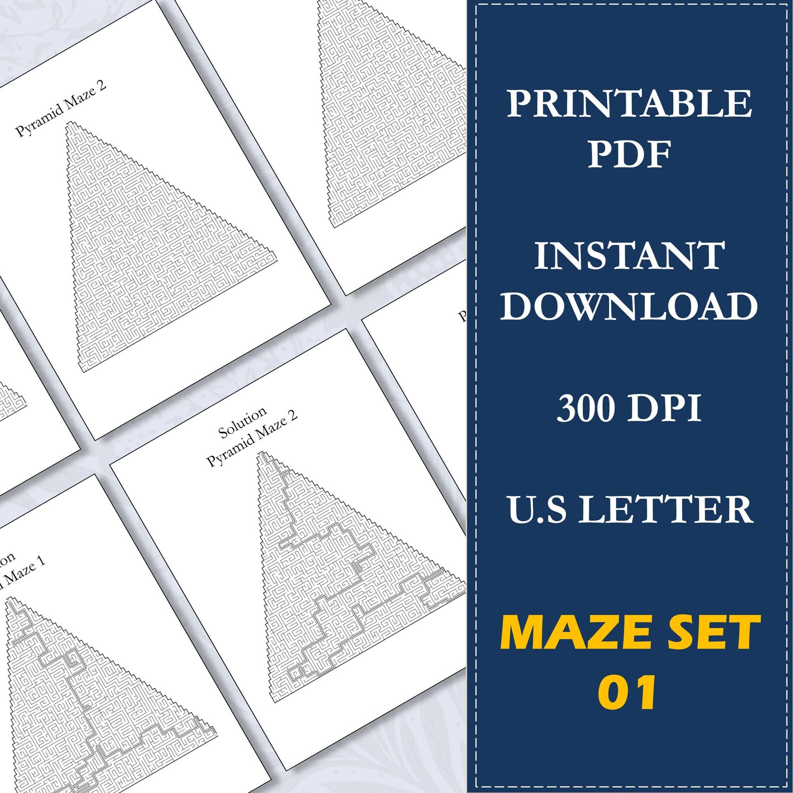 Printable Mazes | 25 Hard Pyramid Shaped Mazes | Suitable for Clever ...