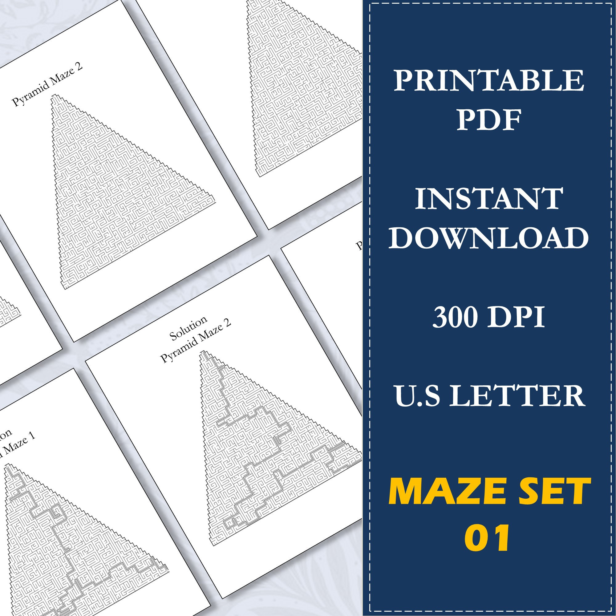 Printable Mazes | 25 Hard Pyramid Shaped Mazes | Suitable for Clever ...