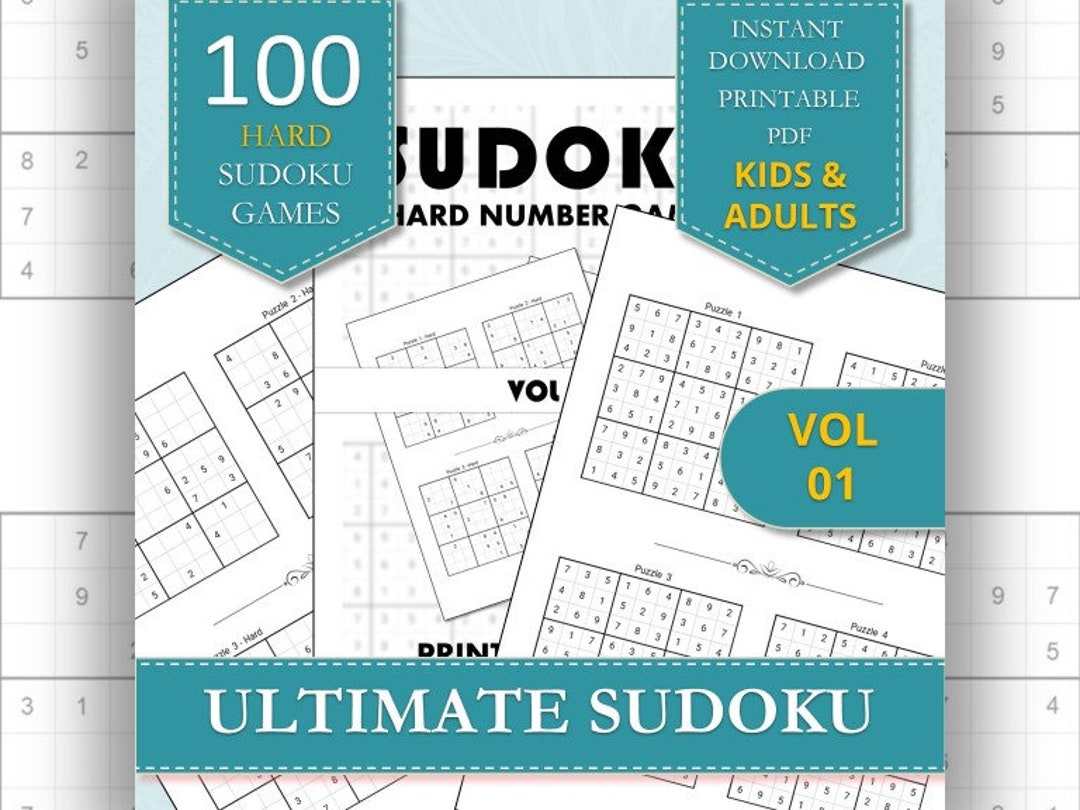 Ultimate Sudoku Challenge | 100 Hard Puzzles | Printable PDF | Mental ...