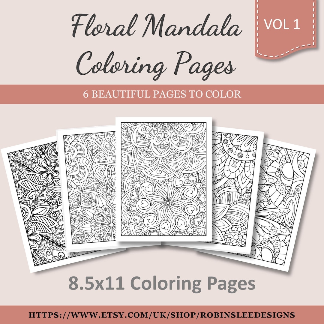 Printable Floral Mandala Coloring Pages Relaxing Coloring for Adults ...
